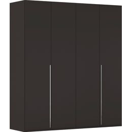 Dreht&uuml;renschrank Rauch "Kleiderschrank Schrank Garderobe W&auml;scheschrank BESTSELLER MONTCLAR", schwarz, griffe chrom, B:201cm H:223cm T:60cm, Holzwerkstoff, Schr&auml;nke, Dreht&uuml;renschrank, Front in Glas/Hochglanz/Dekor/Grauspiegel in 5 Breiten MADE IN GERMANY