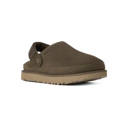 UGG Australia Clog UGG "Unisex W GOLDENSTAR CLOG", M&auml;dchen, Gr. 5 (36), dunkelgrau, Textil, Veloursleder, unifarben, Schuhe Clog, Homeslippers, Plateauschuh, Mule mit schwenkbarem Fersenriemen