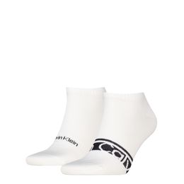 Sneakersocken Calvin Klein "CK MEN SNEAKER 2P LOGO STRIPE", Herren, wei&szlig;, Baumwollmischung, normal, Socken Sneakersocken, mit Logoschriftzug, Cotton-Mix