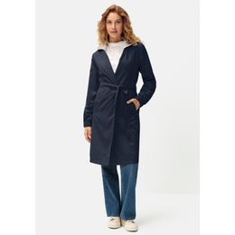 Parka Lascana, Damen, Gr. 44, blau (navy), Web, Obermaterial: 100% Polyester. Futter: 100% Polyester. Kapuze: 85% Baumwolle, 15% Polyester, unifarben mit Farbeinsatz, figurumspielend kniebedeckend, tiefer V-Ausschnitt, mit innenliegendem Gummizug, Jacken Parka, mit abnehmbarer Kapuze, Parker, casual