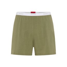 Schlafshorts HUGO UNDERWEAR, Damen, Gr. L, N-Gr, dunkelgr&uuml;n, Jersey, Obermaterial: 95% Baumwolle, 5% Elasthan, Basic, Basic kurz, Hosen Schlafshorts, Hugo Logo-Elastikbund