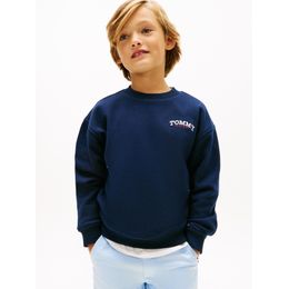 Sweatshirt Tommy Hilfiger "MONOTYPE GRAPHIC SWEATSHIRT", Jungen, Gr. 8 (128), schwarz night navy, Sweatware, Obermaterial: 80% Baumwolle, 20% Polyester, unifarben, regular fit normal, Rundhals, eingesetzt B&uuml;ndchen, Sweatshirts Sweatshirt, Kinder bis 16 Jahre, Druck