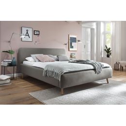 Meise M&ouml;bel Polsterbett MEISE.M&Ouml;BEL "Mattis", grau (taupe), B:201cm H:105cm L:218cm, Bezug Bett: Strukturstoff (100% Polyester), Betten, Polsterbett, Topseller, wahlweise mit Bettkasten