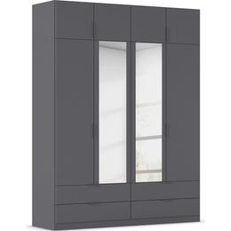 Kleiderschrank Rauch "Dreht&uuml;renschrank Schrank Garderobe Ankleide Schlafzimmer LAGOA", graumetallic, B:181cm H:235cm T:54cm, Holzwerkstoff, Schr&auml;nke, Kleiderschrank, ger&auml;umige Schubladen, 3 Breiten, optional mit Aufsatz MADE IN GERMANY