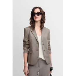 Jackenblazer Cinque "CILARNI", Damen, Gr. 36, braun, Web, Obermaterial: 64% Baumwolle, 33% Polyester, 3% Elasthan, unifarben, slim fit h&uuml;ftlang, V-Ausschnitt, abgesteppte Kante, Blazer Jackenblazer, Reverskragen, Slim-Fit, Pattentaschen