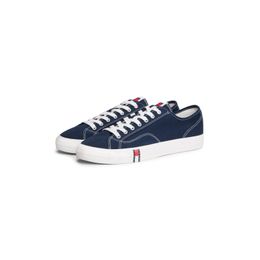 Sneaker Tommy Jeans "ARCHIVE VULC Y2K", Herren, Gr. 41, dunkelblau, Baumwolle, unifarben, Schuhe Sneaker, Freizeitschuh, Halbschuh, Schn&uuml;rschuh mit Logoflagge im Plateau