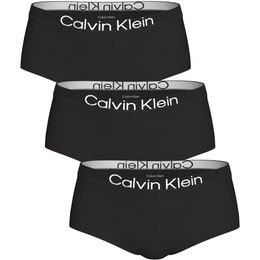 High-Waist-Panty "BOYSHORT 3PK", Damen, Gr. S (36), schwarz, schwarz, schwarz, Jersey, Obermaterial: 95% Baumwolle, 5% Elasthan, Calvin Klein Underwear, unifarben, k&ouml;rpernah, Unterhosen High-Waist-Panty, K&ouml;rpernahe Passform mit elastischem Bund