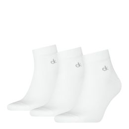 Kurzsocken Calvin Klein "CK MEN QUARTER", Herren, Gr. 39-42, wei&szlig;, Baumwollmischung, normal, Socken Kurzsocken, Rippenb&uuml;ndchen, Cotton-Mix, elastisch