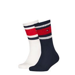 Socken Tommy Hilfiger "TH KIDS SOCK 2P SPORT STRIPE", M&auml;dchen, Gr. 27-30, navy, Obermaterial: 73% Baumwolle, 25% Polyamid, 2% Elasthan, Socken Socken