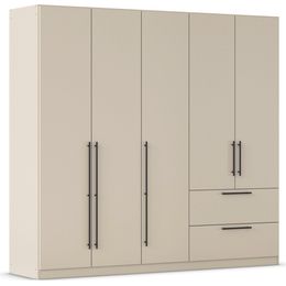 Kleiderschrank Rauch "Dreht&uuml;renschrank Schrank Garderobe W&auml;scheschrank Schlafzimmer AVOLA", beige (beige (champagner)), B:226cm H:197cm T:54cm, Holzwerkstoff, Schr&auml;nke, Kleiderschrank, mit hochwertigen Stangengriffen aus Metall in Schwarz MADE IN GERMANY