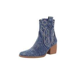 Ital-Design Cowboystiefel 'Western- & Bikerboots' Damen Gr&ouml;&szlig;e 39 blue denim / wei&szlig; Winterschuhe