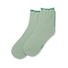 UGG Australia Socken UGG "KARSYN LETTUCE EDGE QUARTER II", Damen, khaki, Materialmix, unifarben, Socken Socken, Str&uuml;mpfe mit UGG-Markenlogo
