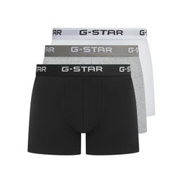 G-Star Raw Boxershorts G-STAR "ASH, 3 PACK TRUNKS", Herren, Gr. XL, 3 Stk., schwarz, grau marl, hellwei&szlig;, Jersey, Obermaterial: 95% Baumwolle, 5% Elasthan, unifarben, eng, Unterhosen Boxershorts, mit Logo-Bund