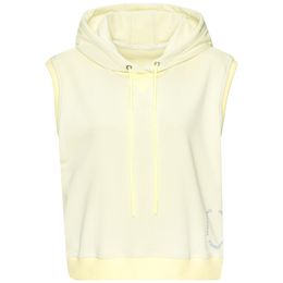 active by Lascana Hoodie LASCANA ACTIVE, Damen, Gr. M (40/42), gelb (buttermilchgelb), Obermaterial: 60% Baumwolle, 40% Polyester, Sweatshirts Hoodie, ohne &Auml;rmel
