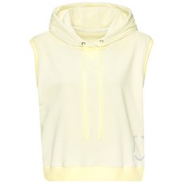 active by Lascana Hoodie LASCANA ACTIVE, Damen, Gr. S (36/38), gelb (buttermilchgelb), Obermaterial: 60% Baumwolle, 40% Polyester, Sweatshirts Hoodie, ohne &Auml;rmel