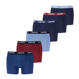 Levi's Boxershorts LEVI'S "LEVIS MEN REPEAT LOGO BOXER BRIEF 6P", Herren, Gr. XXL, blau combo, Obermaterial: 95% Baumwolle, 5% Elasthan, Unterhosen Boxershorts