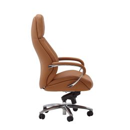 B&uuml;rostuhl FineBuy Chefsessel Echtleder Caramel Ergonomisch XXL Drehstuhl 120 kg