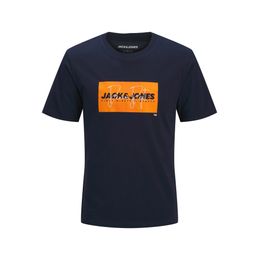 Jack & Jones PlusSize Rundhalsshirt "JJCOLE PRINT TEE SS CREW NECK PLS", Herren, Gr. 5XL, navy blazer, Jersey, Obermaterial: 100% Baumwolle, JACK & JONES PLUSSIZE, bedruckt, regular fit, Rundhals, Shirts Rundhalsshirt