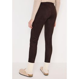 Leggings Cecil, Damen, Gr. L (42), N-Gr, tartufo braun, Web, Obermaterial: 90% Polyester, 10% Elasthan, unifarben, slim fit lang, Hosen Leggings, Velourleggins mit elastischem Bund