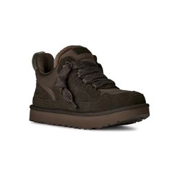 UGG Australia Plateausneaker UGG "LOWMEL", Herren, Gr. 11 (44), dunkelgrau, khaki, Synthetik, Textil, Veloursleder, Schuhe Plateausneaker, Halbschuh, Schn&uuml;rschuh mit gepolstertem Schaftrand