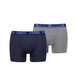 Boxershorts Puma "Puma MEN EVERYDAY BASIC BOXERS 2P", Herren, Gr. L, navy, royal sapphire, Jersey, Obermaterial: 95% Baumwolle, 5% Elasthan, k&ouml;rpernah, Unterhosen Boxershorts, mit Puma Webbund