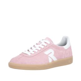 Sneaker RIEKER SPORT "San Diego Swing2GO", Damen, Gr. 43, rosa (rosa, wei&szlig;), Veloursleder, unifarben mit Farbeinsatz, Schuhe Sneaker, Retro-Sneaker, Freizeitschuh, Halbschuh mit herausnehmbarem Fu&szlig;bett