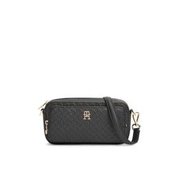 Mini Bag Tommy Hilfiger "TH DAILY CAMERA BAG MONO", Damen, Gr. B/H/T: 21cm x 11,5cm x 7,5cm, schwarz, Lederimitat, Taschen Mini Bag, Damen Umh&auml;ngetasche, Tragetasche, Handtasche mit goldfarbenen Details