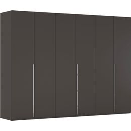 Dreht&uuml;renschrank Rauch "Kleiderschrank Schrank Garderobe W&auml;scheschrank BESTSELLER MONTCLAR", graphit, griffe chrom, B:301cm H:223cm T:60cm, Holzwerkstoff, Schr&auml;nke, Dreht&uuml;renschrank, Front in Glas/Hochglanz/Dekor/Grauspiegel in 5 Breiten MADE IN GERMANY