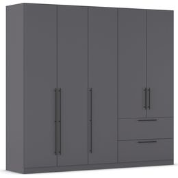 Kleiderschrank Rauch "Dreht&uuml;renschrank Schrank Garderobe W&auml;scheschrank Schlafzimmer AVOLA", grau (graumetallic), B:226cm H:210cm T:54cm, Holzwerkstoff, Schr&auml;nke, Kleiderschrank, mit hochwertigen Stangengriffen aus Metall in Schwarz MADE IN GERMANY