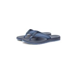 Zehentrenner Tommy Hilfiger "MOLDED HILFIGER BEACH SANDAL", Herren, Gr. 43, blau, Textil, Schuhe Zehentrenner, Plateau, Sommerschuh, Strandschuh mit Streifen