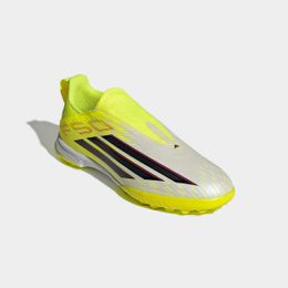 Fu&szlig;ballschuh adidas Performance "F50 LEAGUE LACELESS TURF KIDS", Kinder, Gr. 37, team solar gelb 2, core schwarz, lucid rot, Synthetik, Textil, Schuhe Fu&szlig;ballschuh, f&uuml;r Kunstrasen, Hart- und Aschenpl&auml;tze, f&uuml;r Kinder & Jugendliche