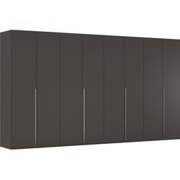 Dreht&uuml;renschrank Rauch "Kleiderschrank Schrank Garderobe W&auml;scheschrank BESTSELLER MONTCLAR", graphit, griffe chrom, B:400cm H:223cm T:60cm, Holzwerkstoff, Schr&auml;nke, Dreht&uuml;renschrank, Front in Glas/Hochglanz/Dekor/Grauspiegel in 5 Breiten MADE IN GERMANY