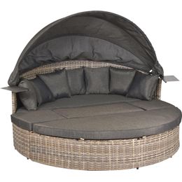 Gartenlounge-Set Merxx "Riva Premium", beige (natur, natur, natur), Polyester, Aluminium, Kunststoff, Polyester, Sitzm&ouml;bel-Sets, Gartenlounge-Set, Relaxinsel, inkl. Sitz-und R&uuml;ckenkissen