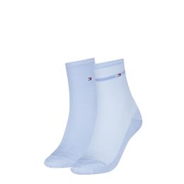 Kurzsocken Tommy Hilfiger "TH WOMEN SHORT SOCK 2P MESH", Damen, Gr. 39-42, light blau, Obermaterial: 72% Viskose, 27% Polyamid, 1% Elasthan, Socken Kurzsocken