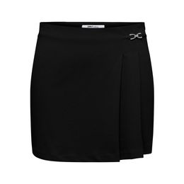 Minirock Only "ONLEVI LIFE HW SHORT SKIRT CC TLR", Damen, Gr. 40, schwarz, Web, Obermaterial: 95% Polyester, 5% Elasthan, unifarben, kurz, R&ouml;cke Minirock, mit Plissee-Detail
