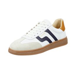 Sneaker Gant "Cuzmo", Herren, Gr. 46, wei&szlig;, marine, Leder, Veloursleder, Schuhe Sneaker, Retro Sneaker, Schn&uuml;rschuh mit Lederinnensohle