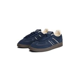Plateausneaker Tommy Jeans "THE GREENWICH EDGE SUEDE", Damen, Gr. 42, dunkelblau, wei&szlig;, Lederimitat, Textil, Veloursleder, kontrastfarbene Details, Schuhe Plateausneaker, Freizeitschuh, Halbschuh, Schn&uuml;rschuh mit gepolstertem Schaftrand