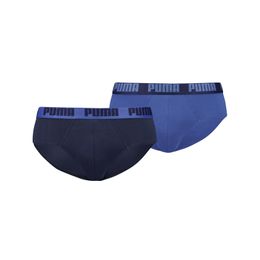 Slip Puma "Puma MEN EVERYDAY BRIEFS 2P", Herren, Gr. S, navy, royal sapphire, Jersey, Obermaterial: 95% Baumwolle, 5% Elasthan, eng, Unterhosen Slip, mit Logobund