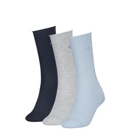 Socken Calvin Klein "CK WOMEN SOCK ROLLTOP", Damen, Gr. 39-42, light blau, Baumwollmischung, normal, Socken Socken, mit kleinem Rollbund, Cotton-Mix