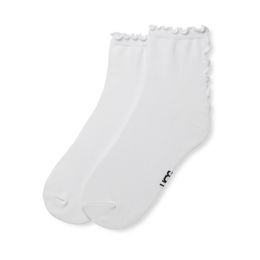 UGG Australia Socken UGG "KARSYN LETTUCE EDGE QUARTER II", Damen, wei&szlig;, Materialmix, unifarben, Socken Socken, Str&uuml;mpfe mit UGG-Markenlogo