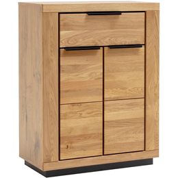 Schuhschrank MCA LIVING "Greno Kommode", braun (eichenfarben), B:80cm H:105,5cm T:40cm, Holzwerkstoff, Massivholz, Schr&auml;nke, Schuhschrank, 2 Holzt&uuml;ren, 1 Schubkasten, FSC-Mix