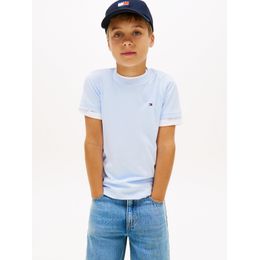 T-Shirt Tommy Hilfiger "ESSENTIAL COTTON REG FIT TEE SS", Jungen, Gr. 6 (116), sweet blau, Single Jersey, Obermaterial: 100% Baumwolle, unifarben, regular fit normal, Rundhals, eingesetzt abgesteppte Kante, Shirts T-Shirt, Kinder bis 16 Jahre, mit Rundhalsausschnitt