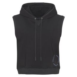 active by Lascana Hoodie LASCANA ACTIVE, Damen, Gr. M (40/42), blau (dunkelgrau), Obermaterial: 60% Baumwolle, 40% Polyester, Sweatshirts Hoodie, ohne &Auml;rmel
