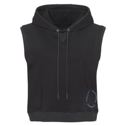 active by Lascana Hoodie LASCANA ACTIVE, Damen, Gr. S (36/38), blau (dunkelgrau), Obermaterial: 60% Baumwolle, 40% Polyester, Sweatshirts Hoodie, ohne &Auml;rmel