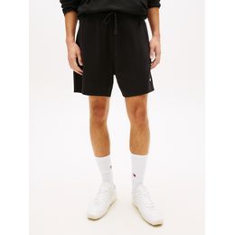 Shorts Tommy Jeans "TJM WAFFLE BEACH", Herren, Gr. M, N-Gr, schwarz, Web, Obermaterial: 60% Baumwolle, 40% Polyester, unifarben, regular fit kurz, Hosen Shorts, Regular fit mit elastischem Bund