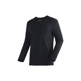 Langarmshirt Maier Sports "Tight Long Tee M", Herren, Gr. S, schwarz, 93% Polyamid, 7% Elasthan, Rundhals, Shirts Langarmshirt