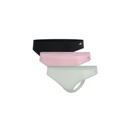 Tanga adidas Sportswear "Sport Active Light Flex-Packaged Panties", Damen, Gr. XXL, 901, schwarz, gr&uuml;n, rosa, Single Jersey, Obermaterial: 76% Polyamid, 24% Elasthan, k&ouml;rpernah, Unterhosen Tanga, elastischer Bund, Multipack, Single Jersey-Qualit&auml;t, bequem