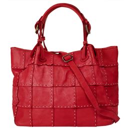 Shopper Samantha Look, Damen, Gr. B/H/T: 36cm x 26cm x 19cm onesize, rot, Leder, leicht gl&auml;nzend, unifarben, Taschen Shopper, echt Leder, Made in Italy