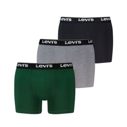Levi's Boxershorts LEVI'S "LEVIS MEN REPEAT LOGO BOXER BRIEF", Herren, Gr. L, gr&uuml;n, grau, schwarz, Obermaterial: 95% Baumwolle, 5% Elasthan, k&ouml;rpernah, Unterhosen Boxershorts