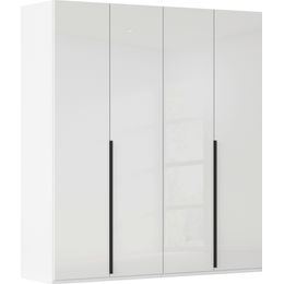 Dreht&uuml;renschrank Rauch "Kleiderschrank Schrank Garderobe W&auml;scheschrank BESTSELLER MONTCLAR", alpinwei&szlig;, glas kristallwei&szlig;, griffe schwarz, B:201cm H:223cm T:60cm, Holzwerkstoff, Schr&auml;nke, Dreht&uuml;renschrank, Front in Glas/Hochglanz/Dekor/Grauspiegel in 5 Breiten MADE IN GERMANY